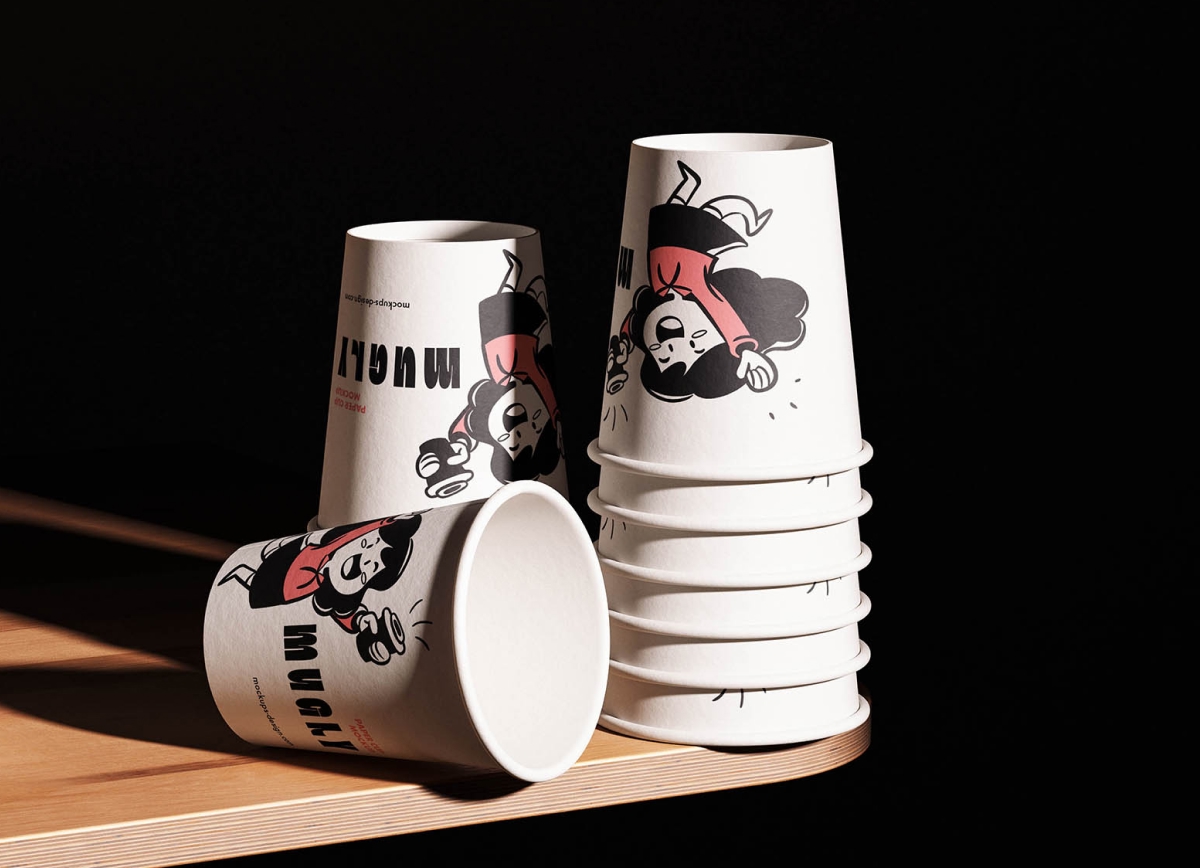 Free Stacked Paper Cup Mockup - A Type of Amigo